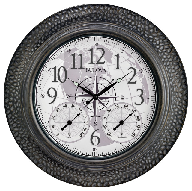 Bulova Clocks C3391, Lighted outdoor dial, Explorer, Patio accent ...