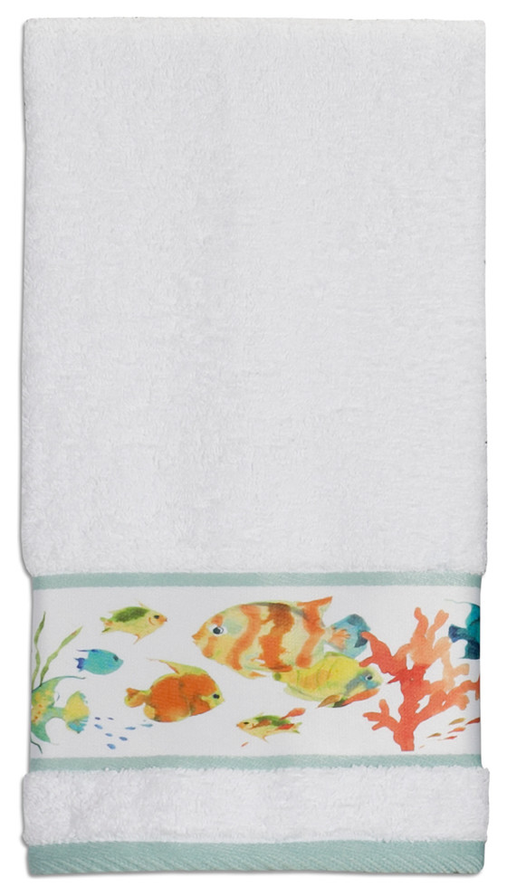Rainbow Fish Hand Towel, 27"x20" - Beach Style - Bath Towels - by ...