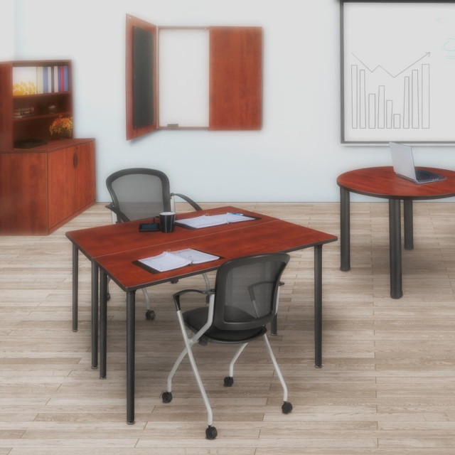 42 x 24 Kee Folding Training Table- Cherry/ Black - Contemporary - Desks And Hutches - by Bison ...