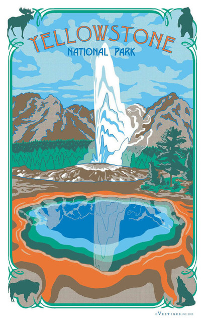 Yellowstone Region Kitchen Towel - Contemporary - Dish Towels - by ...