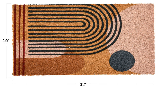 Geometric Coir Doormat - Contemporary - Doormats - by Olive Grove | Houzz