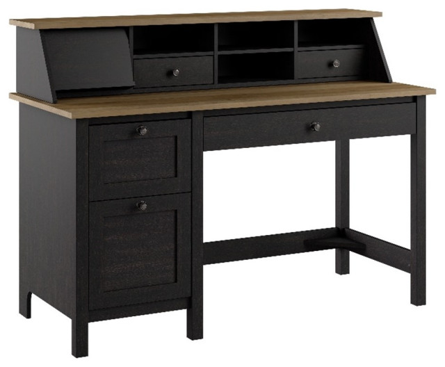 Mayfield 54W Computer Desk with Organizer in Vintage Black and ...