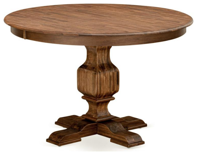 East West Furniture FERRIS Round Dining Table with Pedestal, Rustic... - Contemporary ...