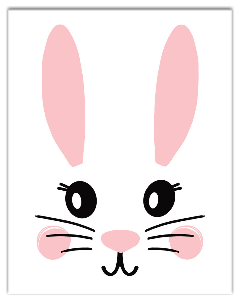 Simple Bunny Face Wall Art, 11x14 - Contemporary - Kids Wall Decor - by ...