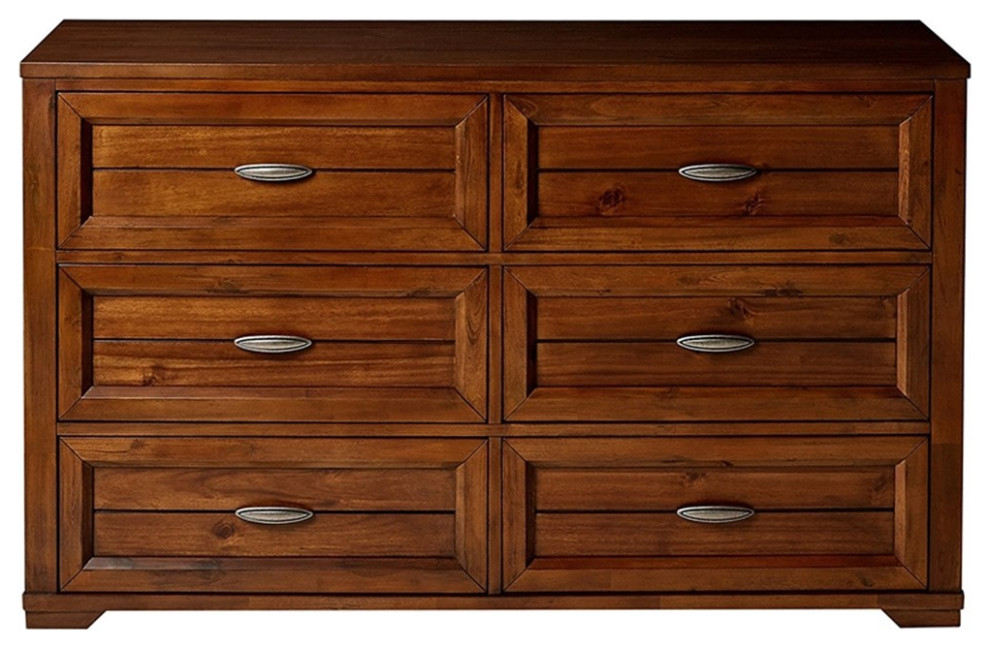 My Home Furnishings Logan Engineered Hard Wood 6-Drawer Dresser in ...