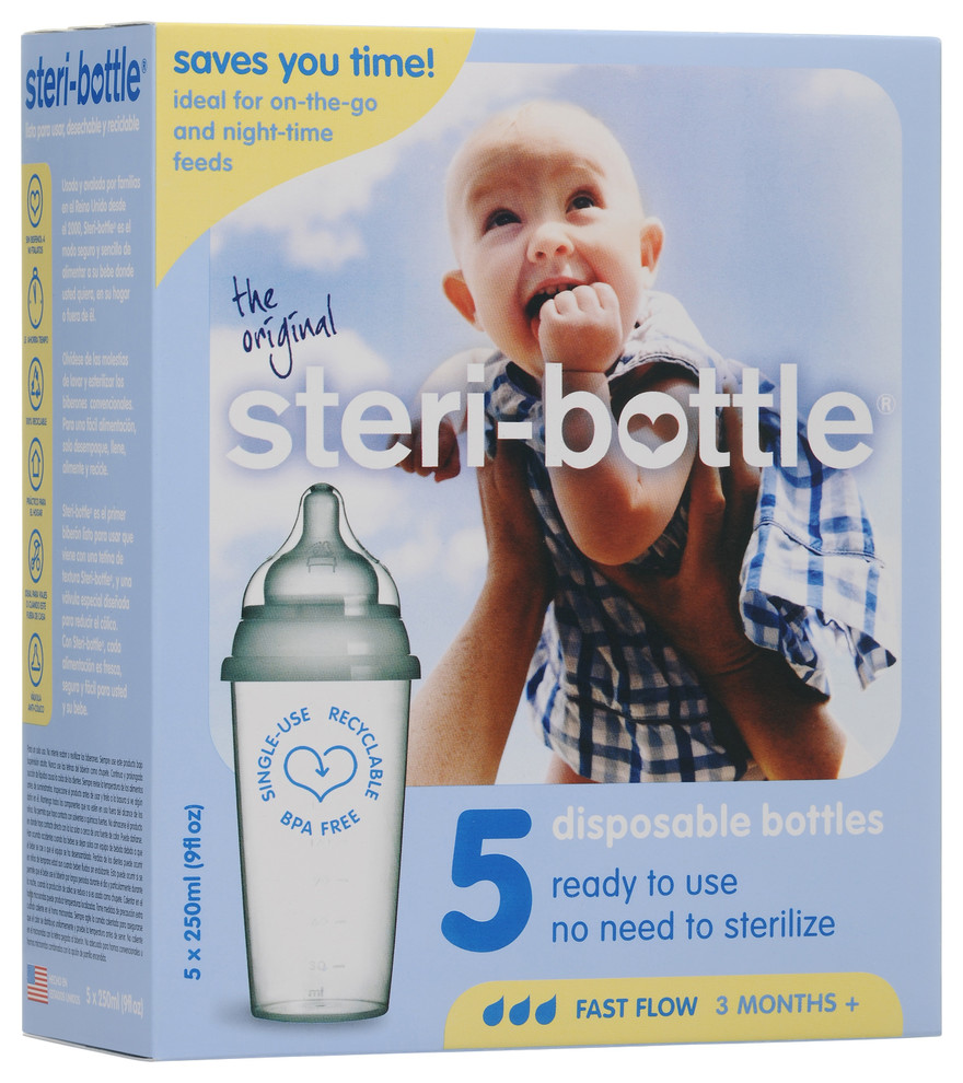 Disposable Sterile Baby Bottles, 5 Pack of 9 ounces - Contemporary ...