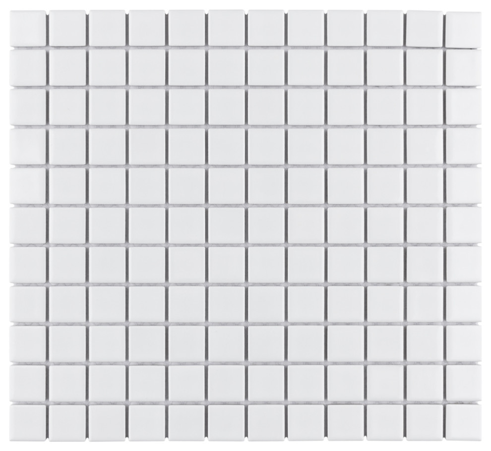 Metro Square Glossy Porcelain Mosaic Floor and Wall Tile Sample ...