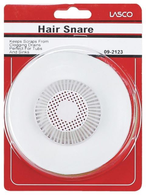 Lasco 09-2123 Plastic Hair Snare Bath Tub Strainer, White - Tub And ...