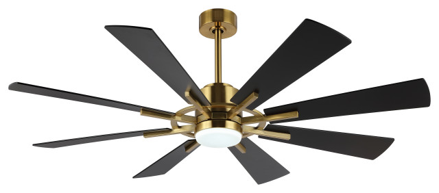 60" Reversible 8-Blade LED Ceiling Fan With Remote and Light ...