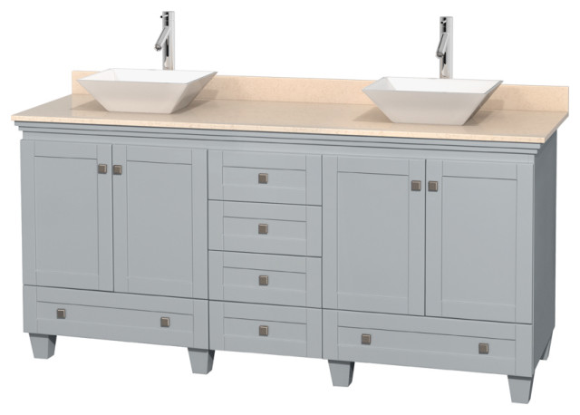 Wyndham WCV800072DOY..D2WMXX Acclaim Two Sink Bathroom Vanity in Oyster ...