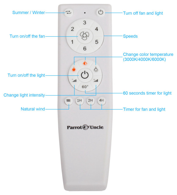 28 in. Indoor Modern Integrated LED Ceiling Fan with Remote Control and ...