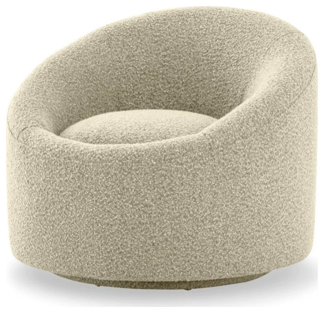 Milana Glam Beige Fabric Accent Chair - Contemporary - Armchairs And ...