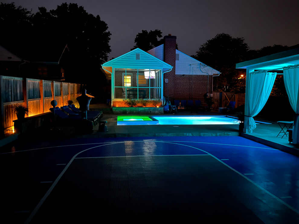 Pool, Basketball Court, and Retaining Wall in Silver Spring, MD - House ...