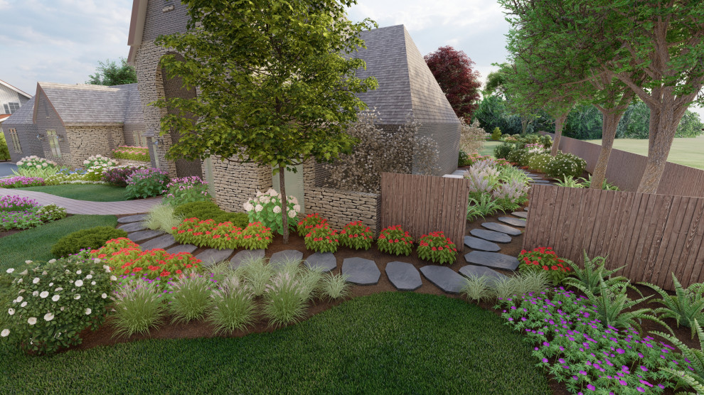 Front Yard + Backyard Design (Illinois) - French Country - Landscape ...