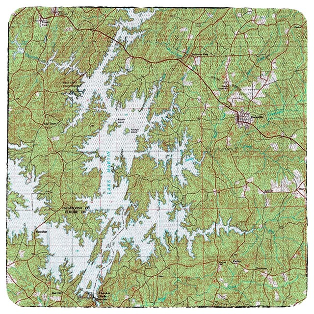 Lake Martin, AL Nautical Map Coaster - 3 Sets of 4 (12 Total) Set of 4 ...