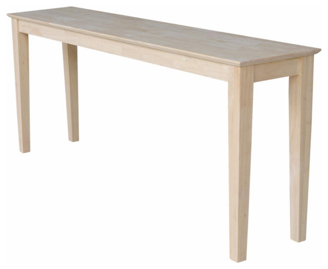 Classic Console Table, Slightly Tapered Legs & Butcher Block Surface ...