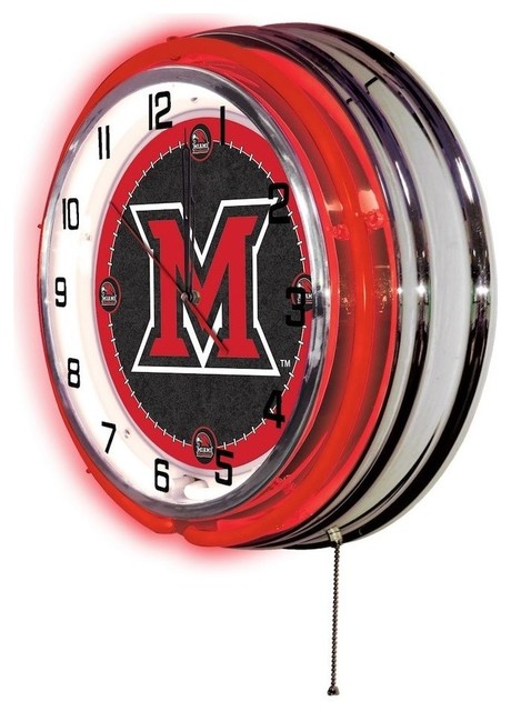 Miami, OH, 19" Neon Clock - Contemporary - Wall Clocks - by Holland Bar ...