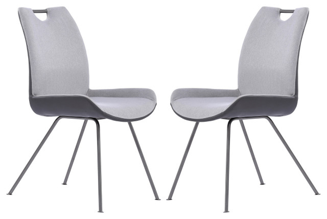 Benzara BM237187 Curved Back Dining Chair, Bucket Design Seat, Set of 2 ...