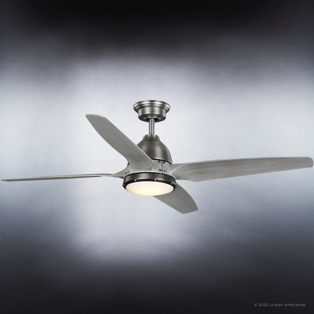 Luxury Urban Loft Ceiling Fan, Aged Nickel - Transitional - Ceiling ...