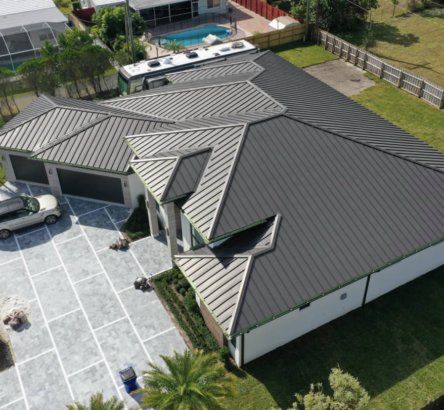 Metal Roof Dark Bronze 1300 Series - Contemporary - Exterior - Miami ...