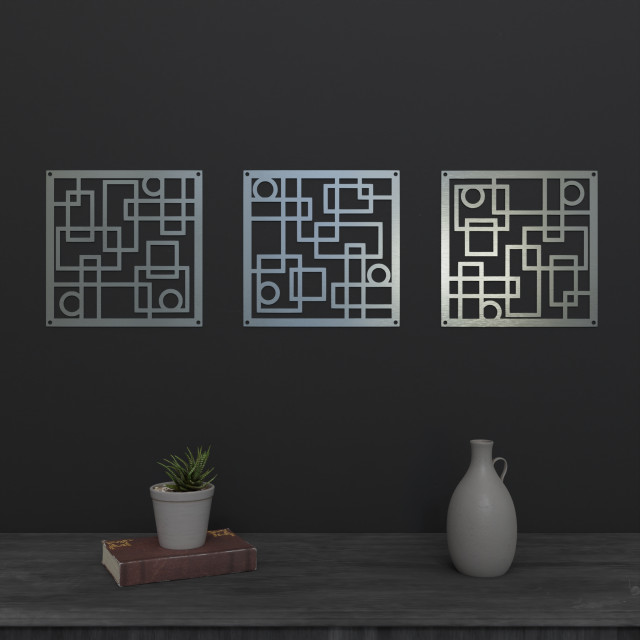 Three Square Metal Wall Panel - Contemporary - Metal Wall Art - by ...