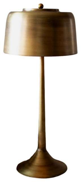 Elegant Vintage Style Brass Gold Library Table Lamp Metal Shade 23 in ...