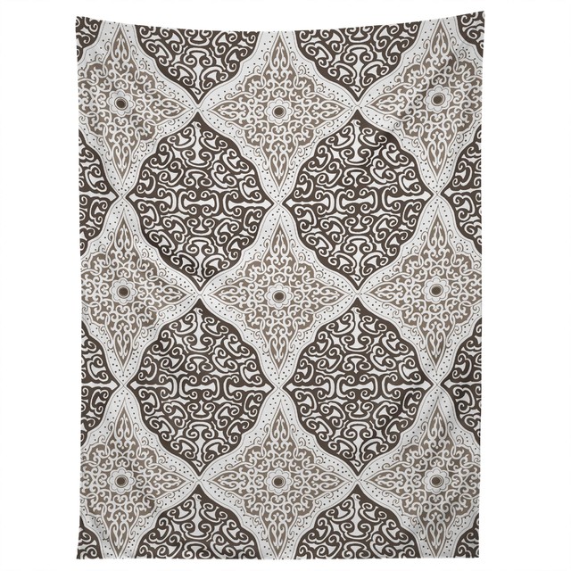 Belle13 Curly Rhombus Neutral Tapestry, Large, Large - Mediterranean ...