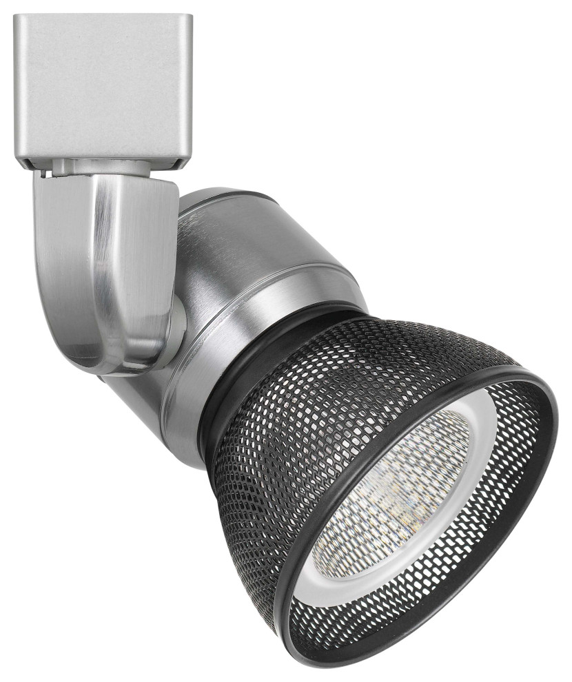 Integrated Dimmable LED Track Head, Silver Base, Black Metal Shade ...