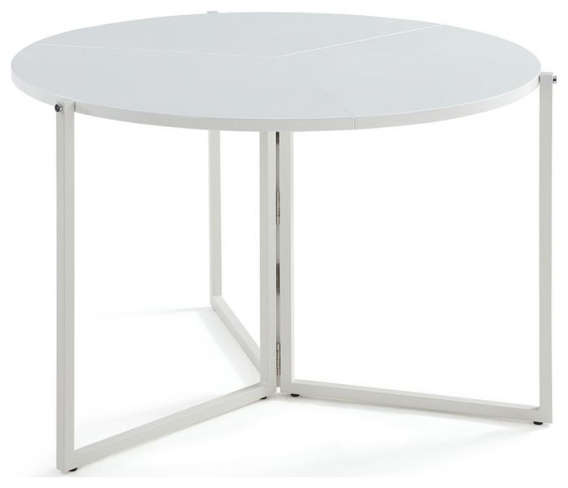 43 Round Foldaway Dining Table, 8389-Dt-Fld-Wht - Contemporary - Dining ...
