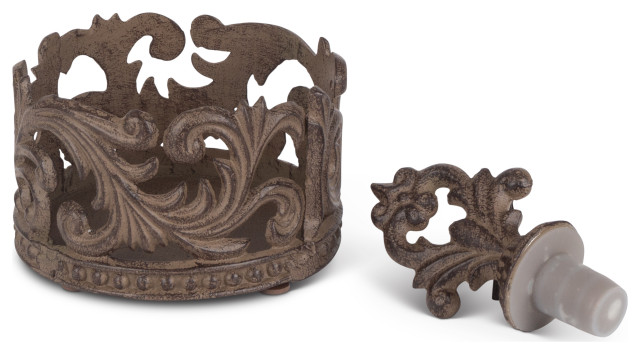 GG Collection Acanthus Wine Bottle Holder and Stopper - French Country ...