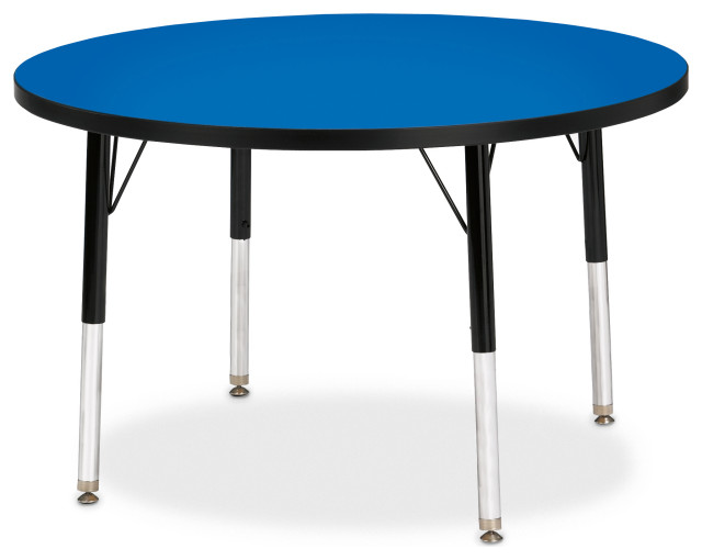 Berries Round Activity Table - 36" Diameter, E-height - Blue/Black ...