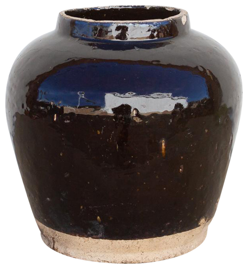 Vintage Southeast Asian Martaban Pot - Asian - Indoor Pots And Planters ...