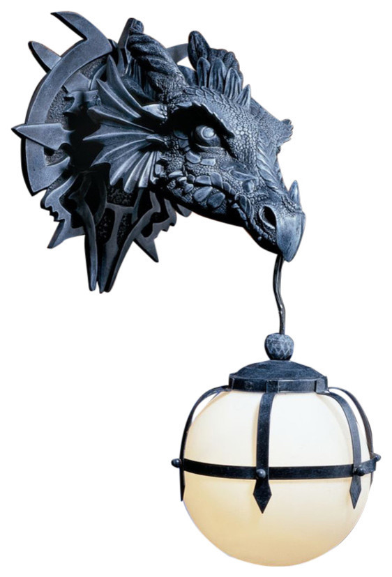 The Marshgate Castle Dragon Sconce - Traditional - Wall Sculptures - by ...