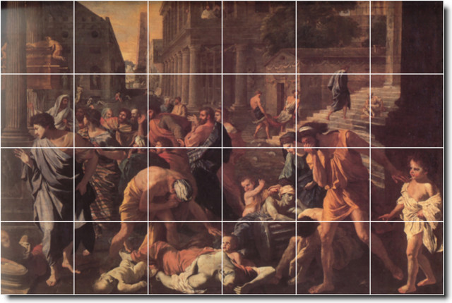 Nicholas Poussin Historical Painting Ceramic Tile Mural #126, 72" Wide ...