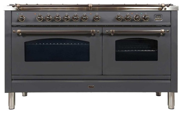 ILVE Nostalgie 60" LP Metal Double Oven Dual Fuel Range in Matte ...