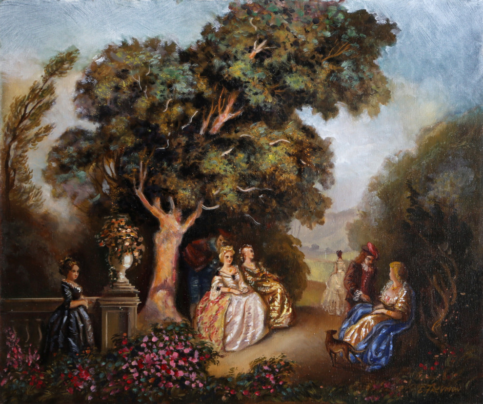 In the Garden, Erik Freyman, 17x20 - Traditional - Paintings - by ...