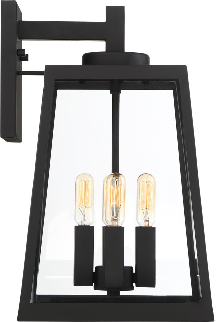 Nuvo Halifax 4-Light Incandescent Matte Black Glass Wall Mount ...