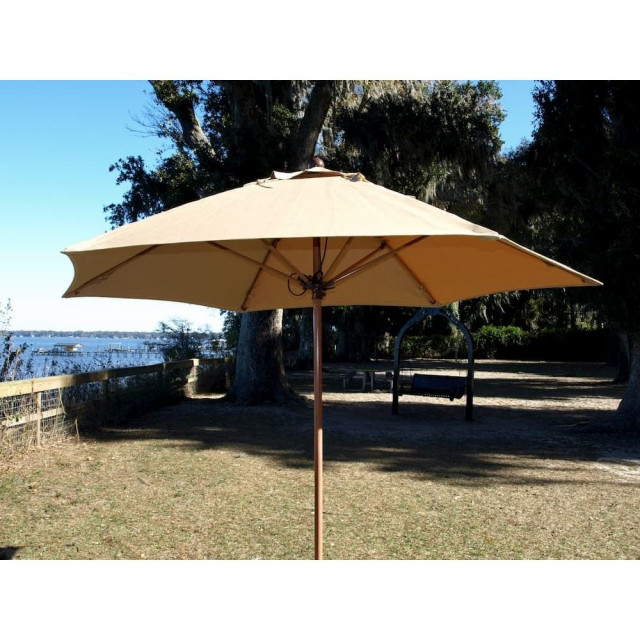 San Marco 6 Rib .750 9' Hexagon Market Umbrella, Island Blue ...
