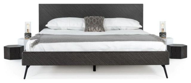Ward Modern Gray Elm Bed, King - Midcentury - Platform Beds - by Rustic ...