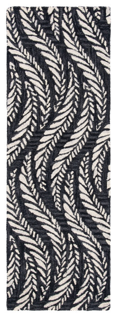 Safavieh Micro-Loop Mlp170H Rug, Charcoal and Ivory, 5'0"x5'0" Square ...