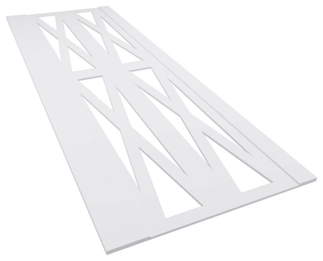 32"Hx94 1/2"W Farmhouse Fence PVC Wainscot Paneling Kit, 32"H - Wall ...