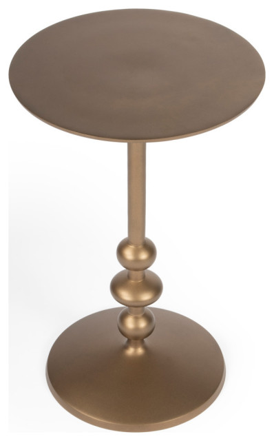 Butler Zora Bronze Iron Pedestal End Table - Traditional - Side Tables ...