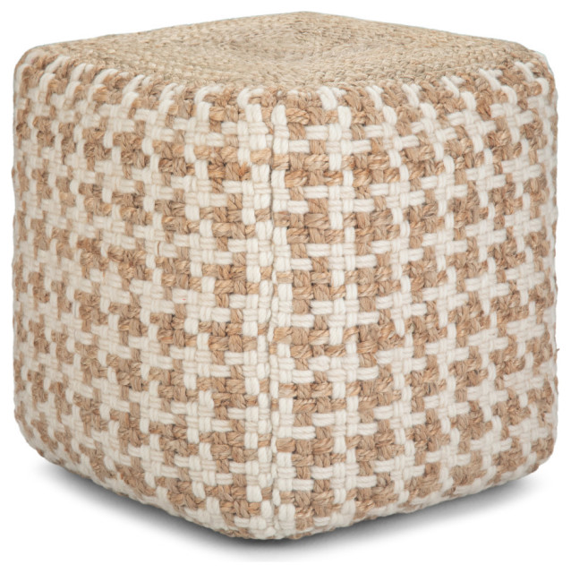Cullen Cube Pouf - Beach Style - Floor Pillows And Poufs - by Simpli Home Ltd. | Houzz