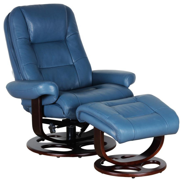 Jacque Swivel Pedestal Recliner w/Ottoman - Contemporary - Recliner ...