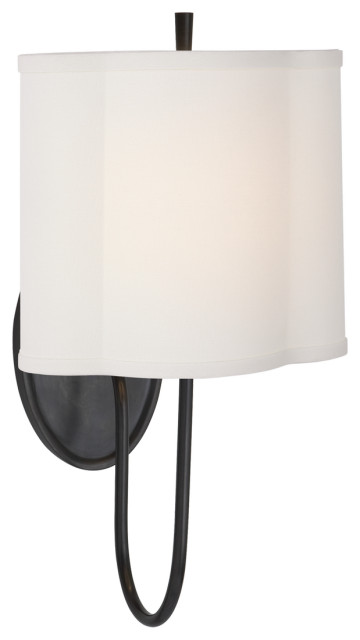 Simple Scallop Wall Sconce With Silk Shade - Transitional - Wall ...