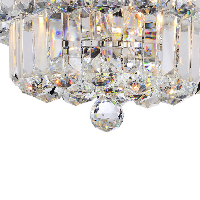 Taylor Chrome Two Tier Crystals Flush Mount - Contemporary - Flush ...