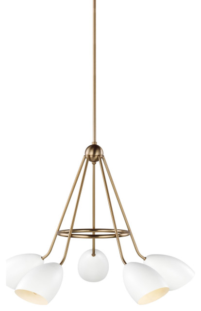 Summer Five Light Chandelier, Matte White - Transitional - Chandeliers ...