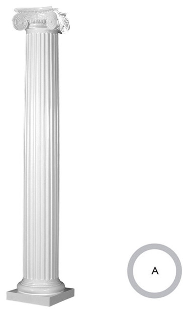 Endura-Stone Tapered Fluted Column, Smooth Paint-Grade, Tuscan Base ...