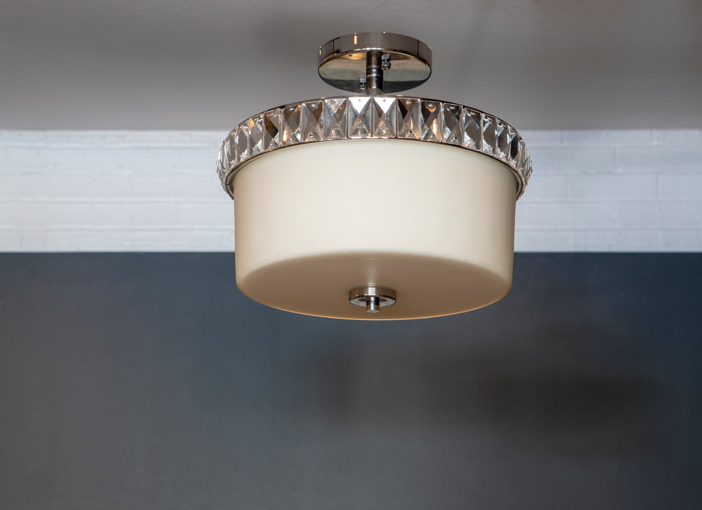 Cora Crystal & Glass 2-Light Covertible Semi-Flush to Flush Mount ...