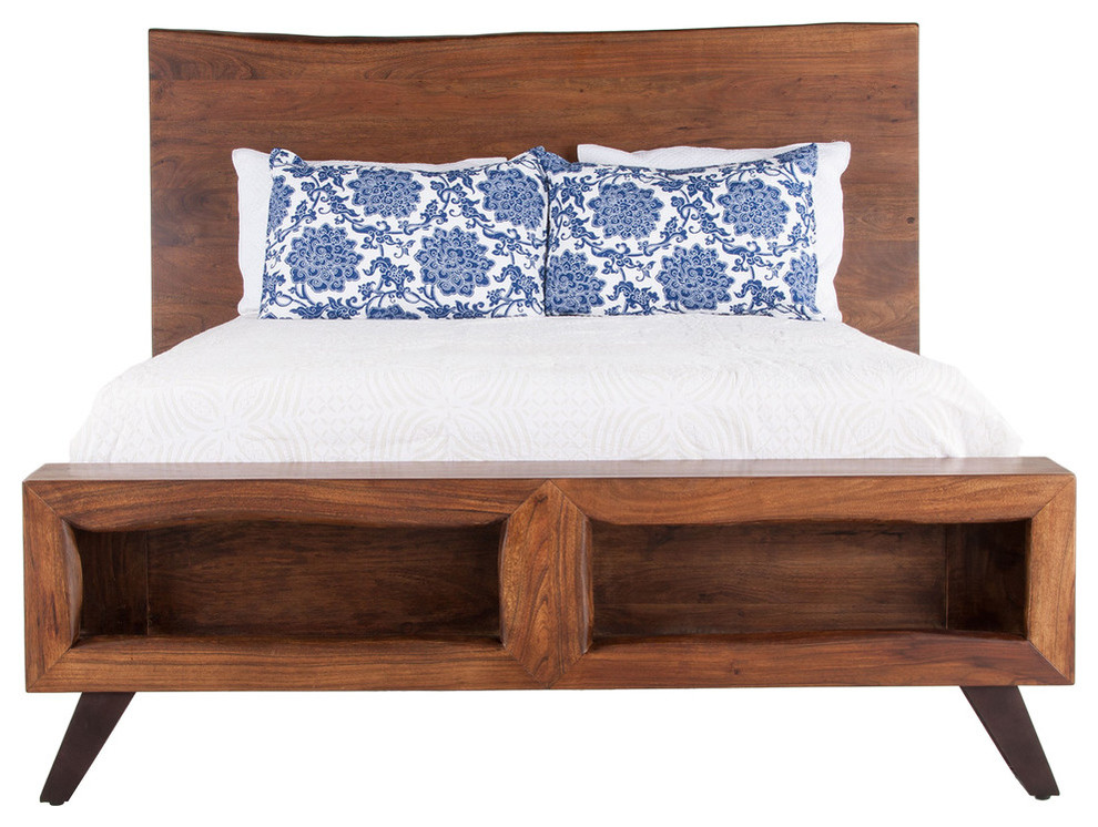 Nottingham Live Edge Bed, Queen - Industrial - Platform Beds - by World ...